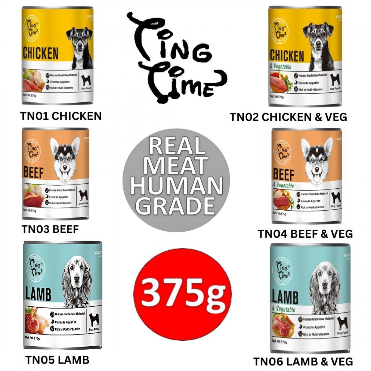 Ting Time Beef & Veggies Dog Food 375g (TN04) | Starpet – Distributor ...
